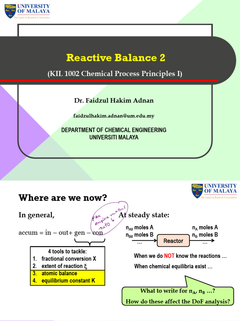 Lecture 6 - Reactive Balance 2 STUDENT COPY - 1 | PDF | Chemical ...