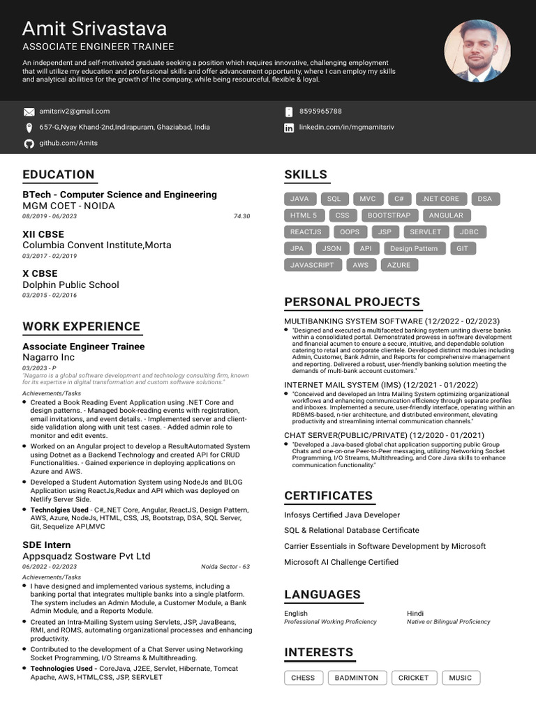 Amit's Resume | PDF | Microsoft Azure | Computing
