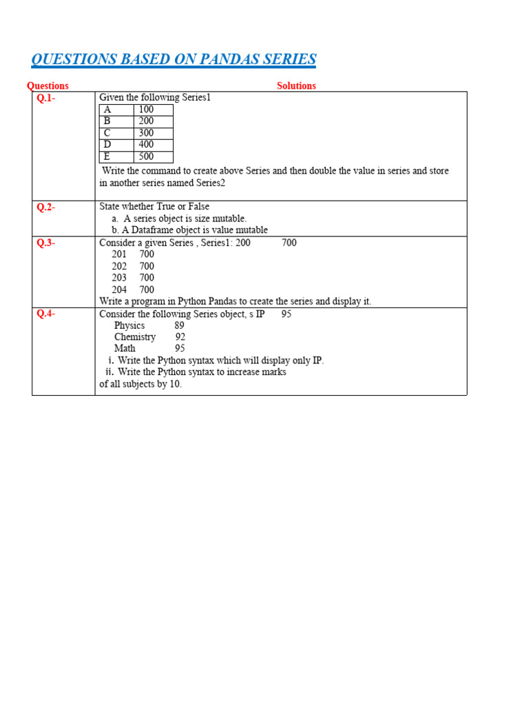 Series Worksheet | PDF | Computer Science | Computing