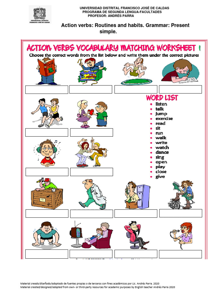 8.2 Action Verbs Simple Present | PDF | Verb | Linguistic Morphology