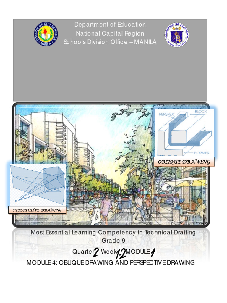 Oblique Drawing Techniques for Grade 9 | PDF | Horizon | Perspective (Graphical)