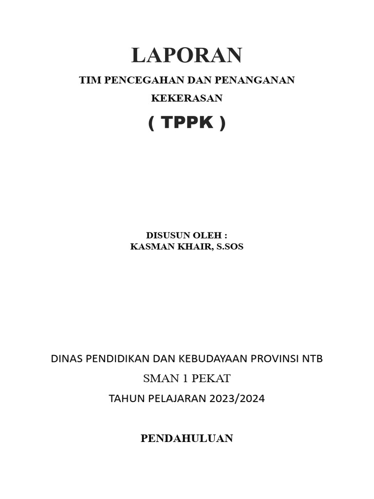 Laporan TPPK | PDF | Pengembangan Diri | Kesehatan Holistik