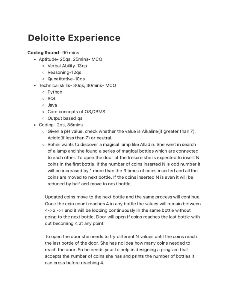 Deloitte Experience | PDF | Computing | Computer Programming Deloitte Experience | PDF | Computing | Computer Programming