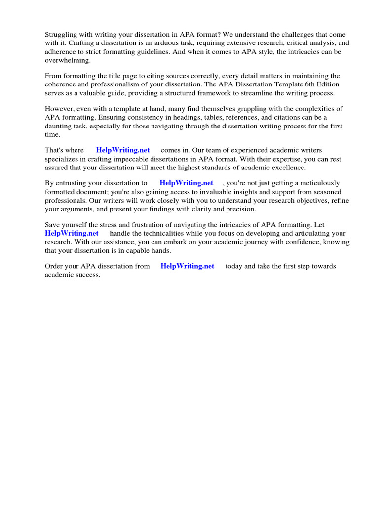 Apa Dissertation Template 6th Edition Pdf Apa Style Citation