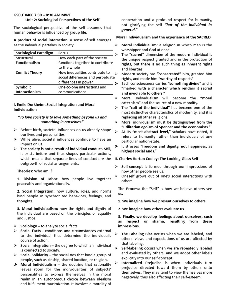 Sociological Perspectives on Self-Identity | PDF | Sociology | Self Concept