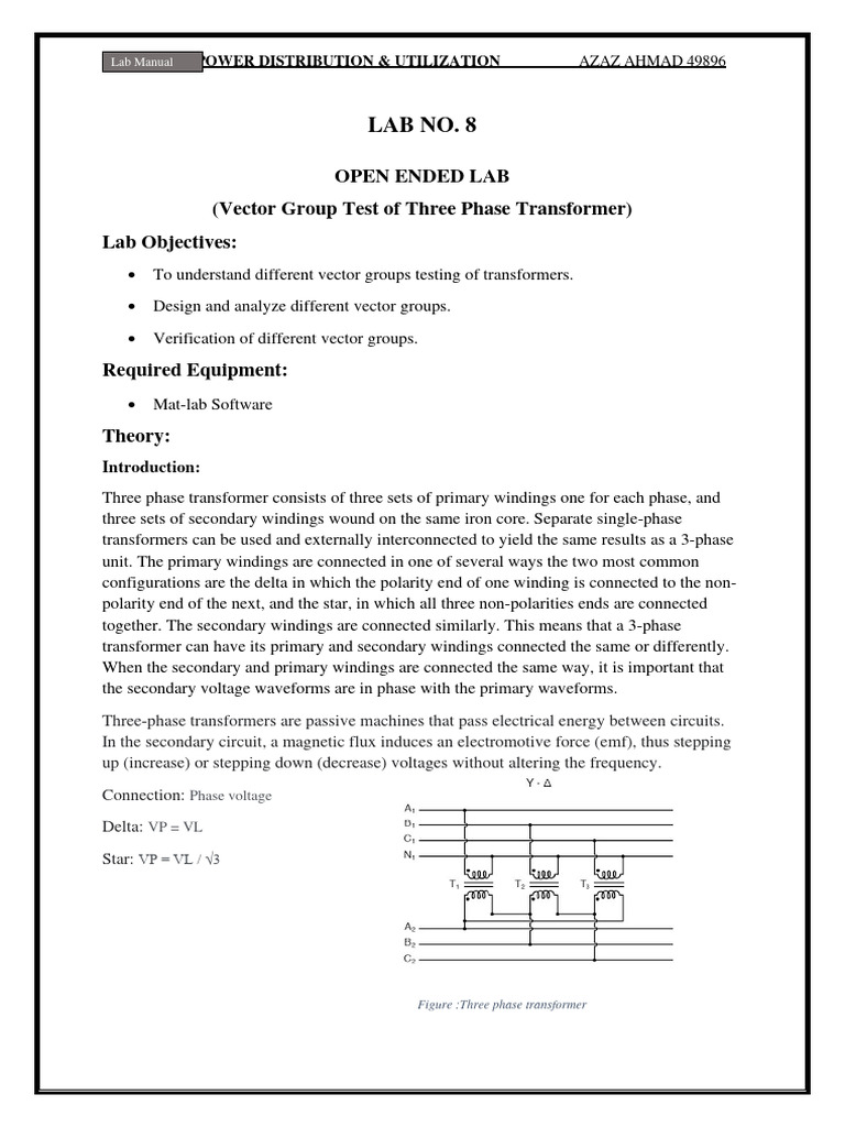Azaz Open Ended Lab | PDF | Transformer | Electric Power Distribution