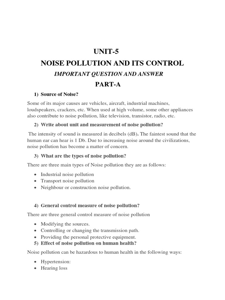 Control Measures for Noise Pollution | PDF | Hearing Loss | Hearing