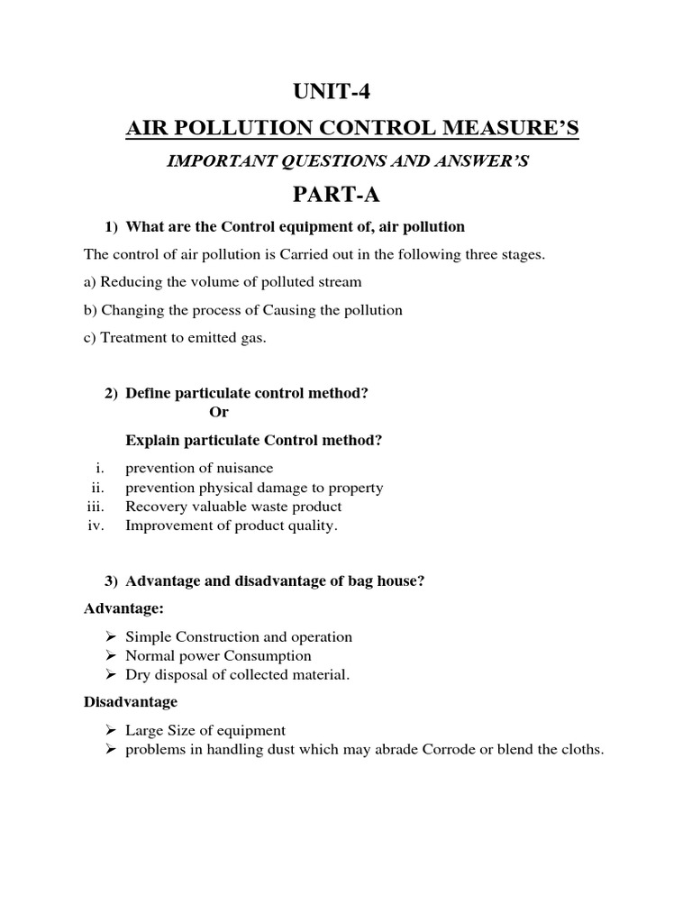 Air Pollution Control Methods Overview | PDF | Particulates | Gases