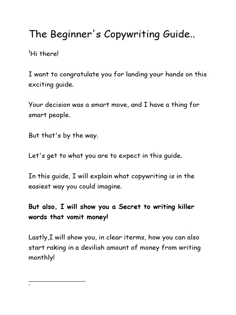 The Beginner's Roadmap To Copywriting | PDF | Copywriting