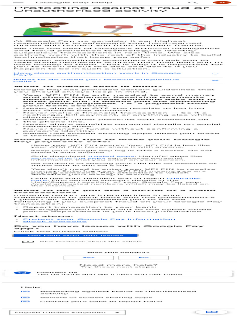 Google Pay Fraud Prevention Guide | PDF | Personal Identification ...