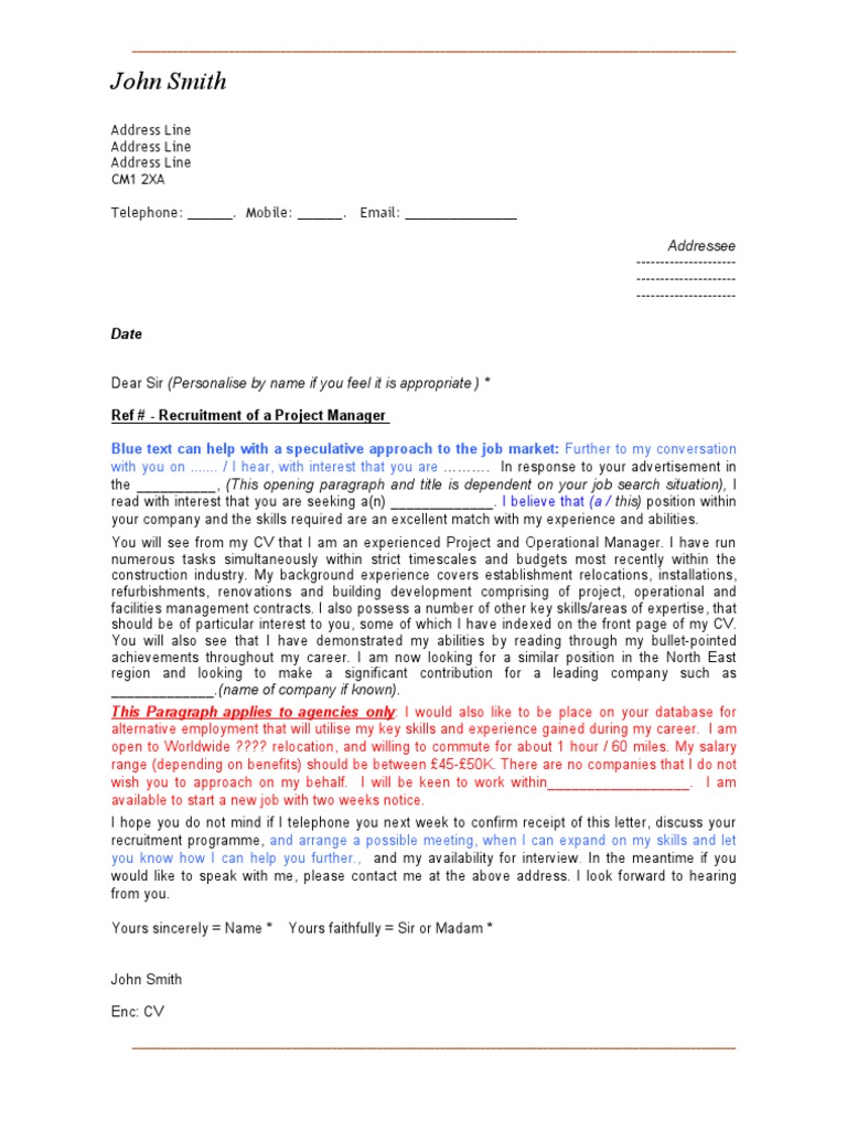 Template Letter (+agencies) | PDF | Career & Growth
