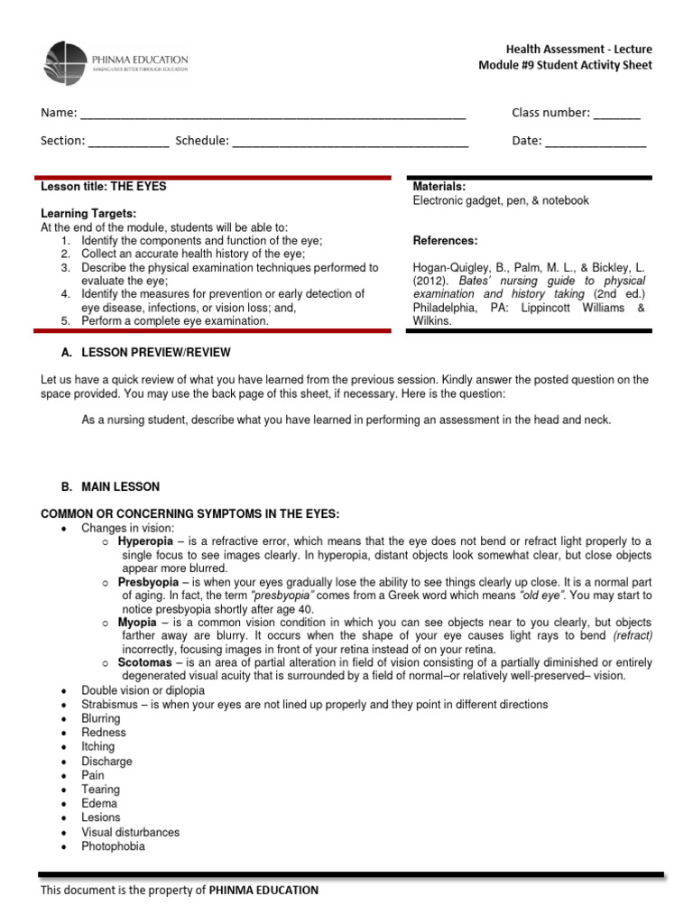 Modules 9 10 | PDF | Human Eye | Sensory Organs