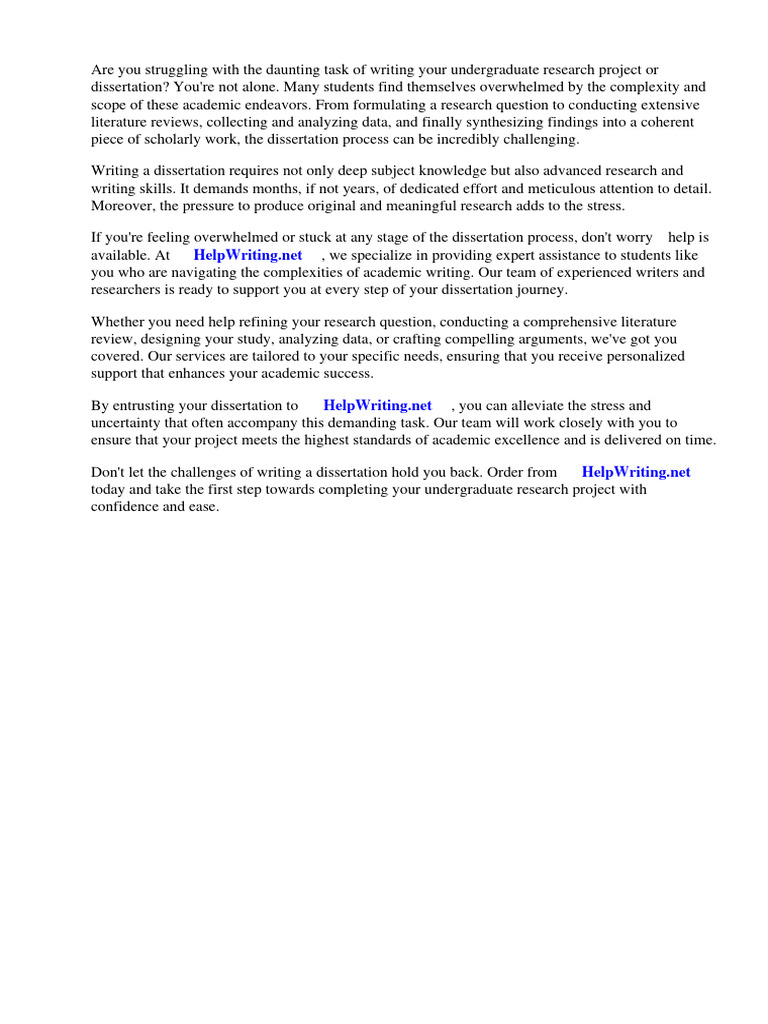 Undergraduate Research Projects and Dissertations | PDF | Self Esteem ...