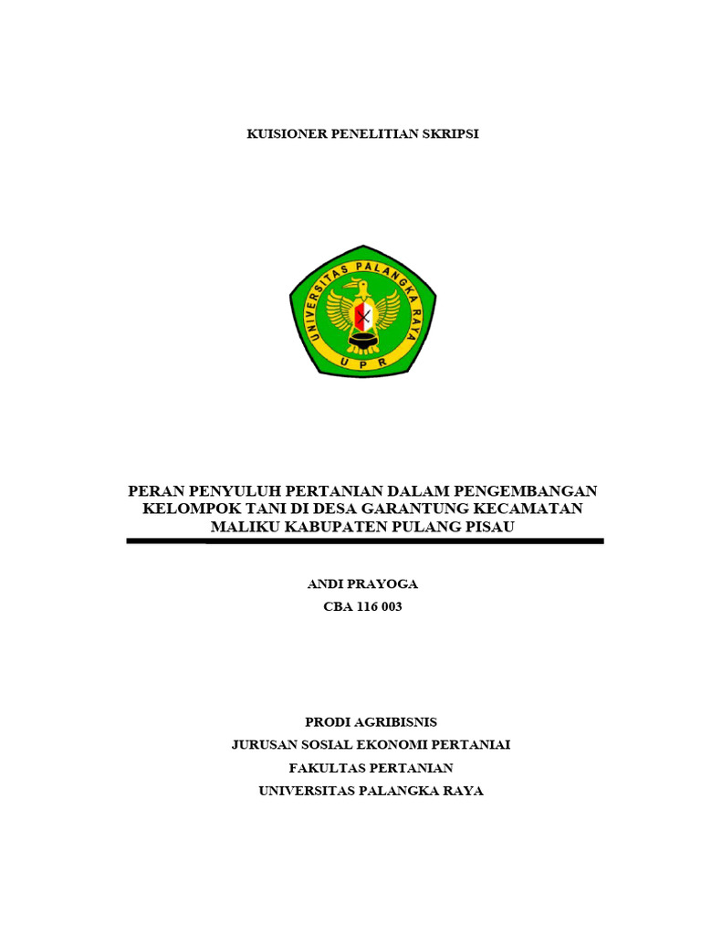 Peran Penyuluh Pertanian Dalam Pengembangan Kelompok Tani Di Desa Garantung Kecamatan Maliku ...
