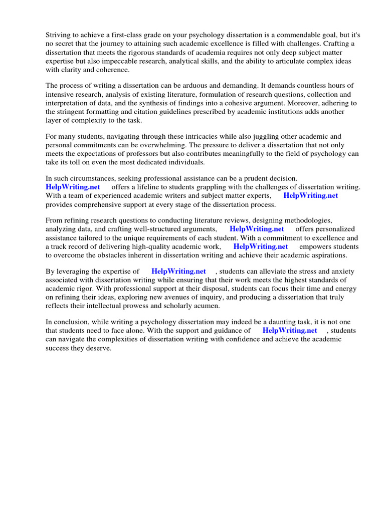 How To Get A First in Your Psychology Dissertation | PDF | Psychology ...