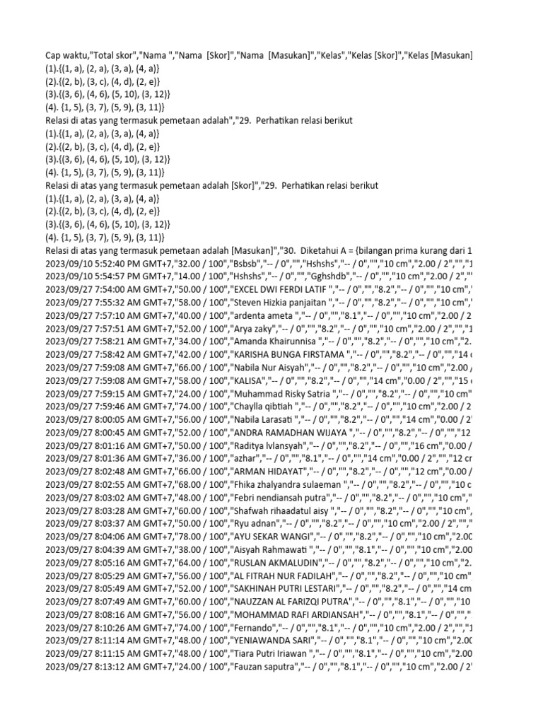 Sumatif Tengah Semester MTK Kelas Viii | PDF