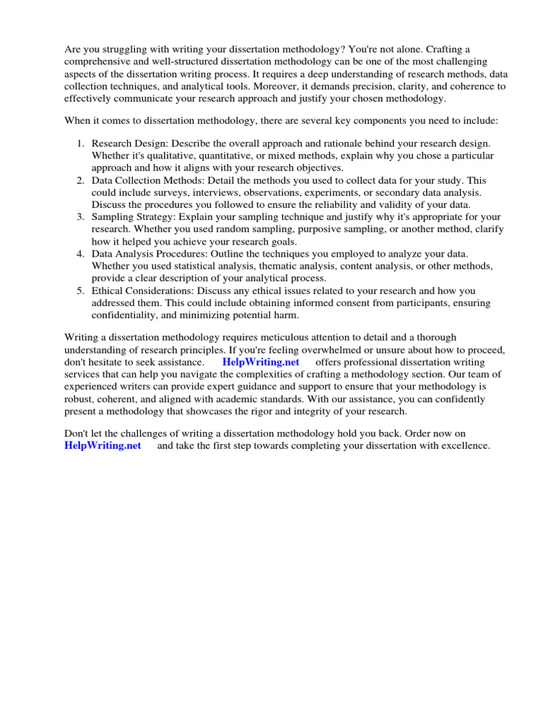 Dissertation Methodology What To Include | PDF | Methodology | Science