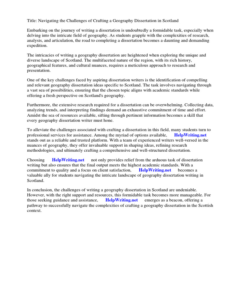 Geography Dissertation Ideas Scotland | PDF | Geography | Thesis Geography Dissertation Ideas Scotland | PDF | Geography | Thesis