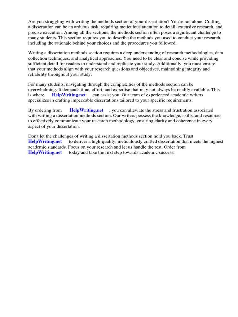 How To Write A Dissertation Methods Section Pdf Methodology Thesis