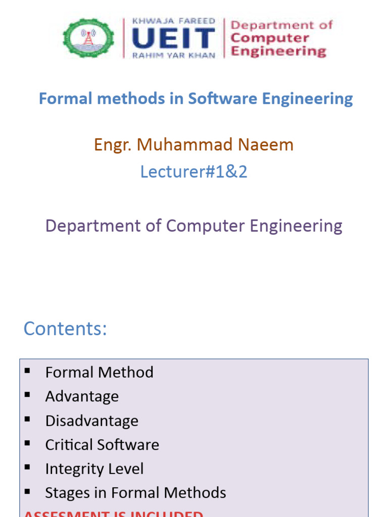 FM-Lecture#1&2 | PDF | Formal Methods | System
