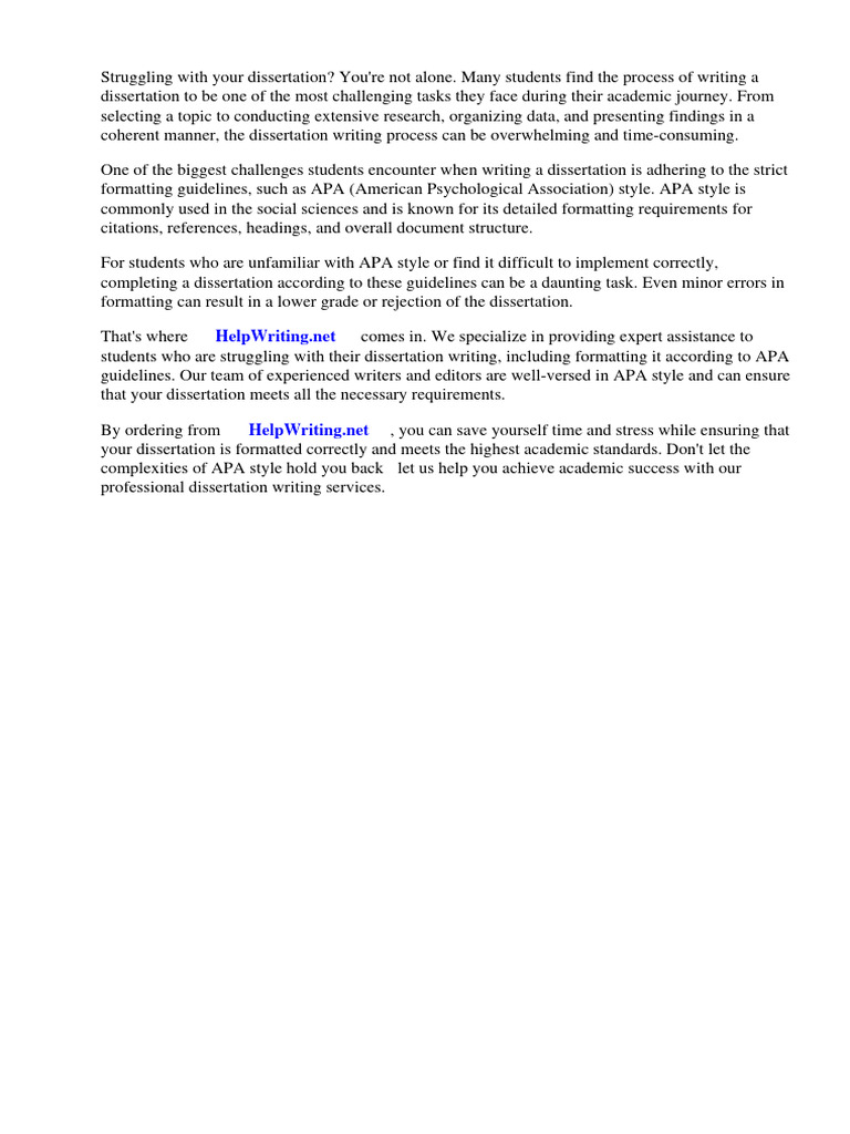 Dissertation Sample Apa Pdf Thesis Apa Style