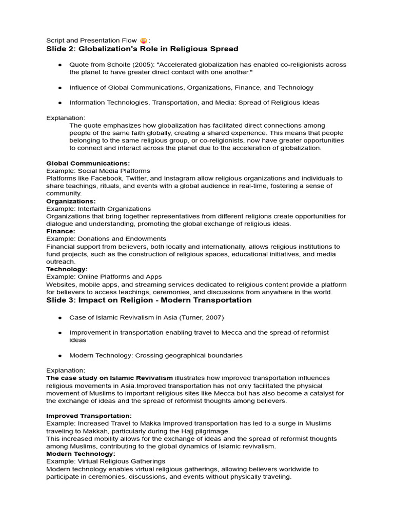 Globalization of Religion (Contemp World | PDF | Globalization | Mecca