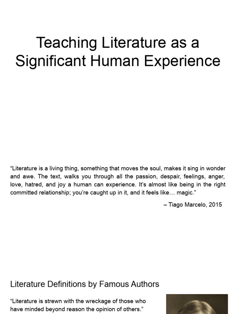 Teaching Literature As A Significant Human Experience | PDF | Learning ...
