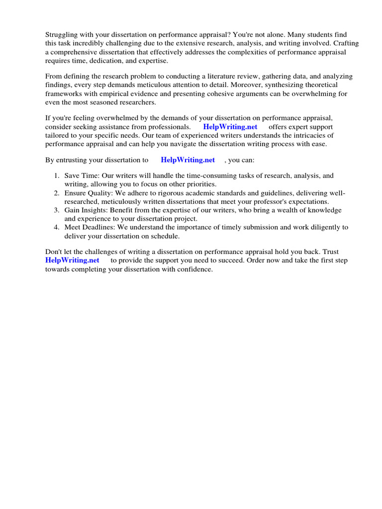 Dissertation On Performance Appraisal | PDF | Performance Appraisal ... Dissertation On Performance Appraisal | PDF | Performance Appraisal ...