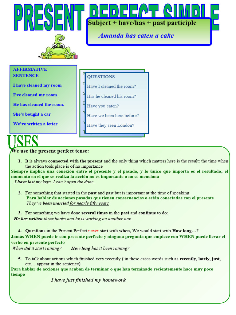 Present Perfect Tense Explained | PDF | Linguistic Morphology | Languages