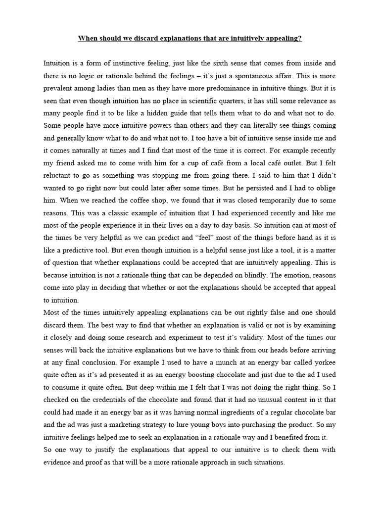 When to Discard Intuitive Explanations | PDF | Intuition | Homeopathy