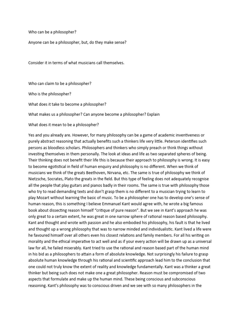 Philosopher | PDF | Reason | Immanuel Kant