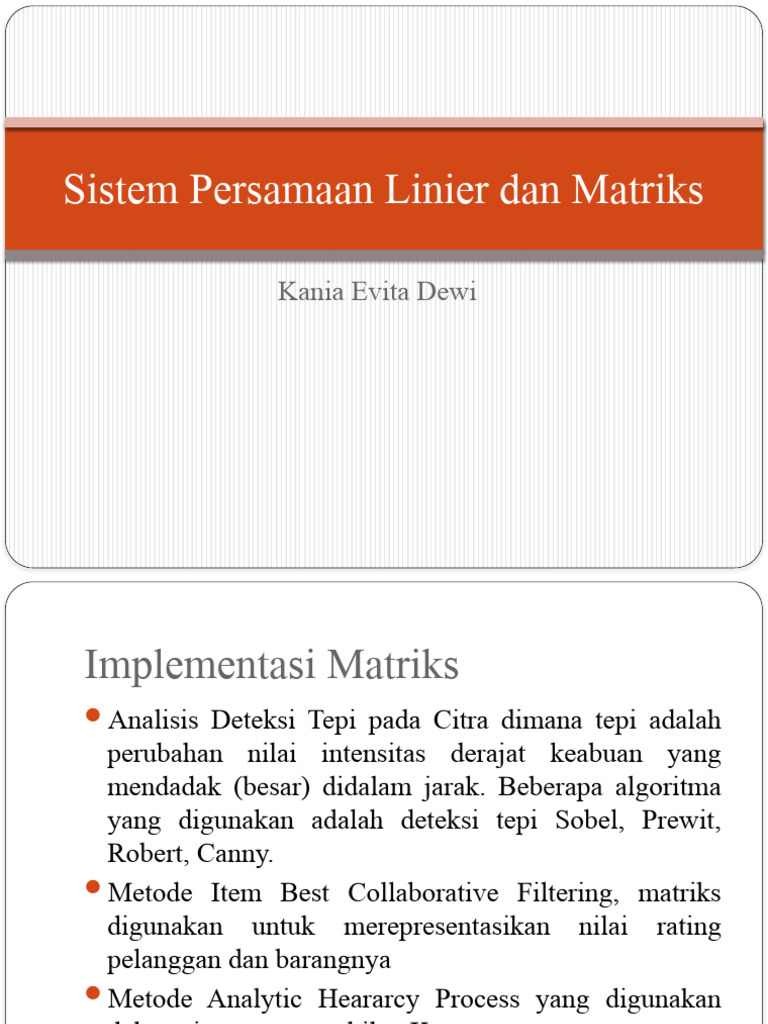Sistem Persamaan Linier Dan Matriks | PDF