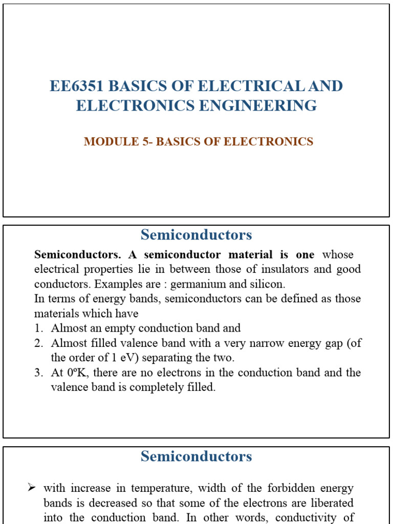 Ee6351 Basics of Electrical and Electronics Engineering | PDF | P–N Junction | Rectifier