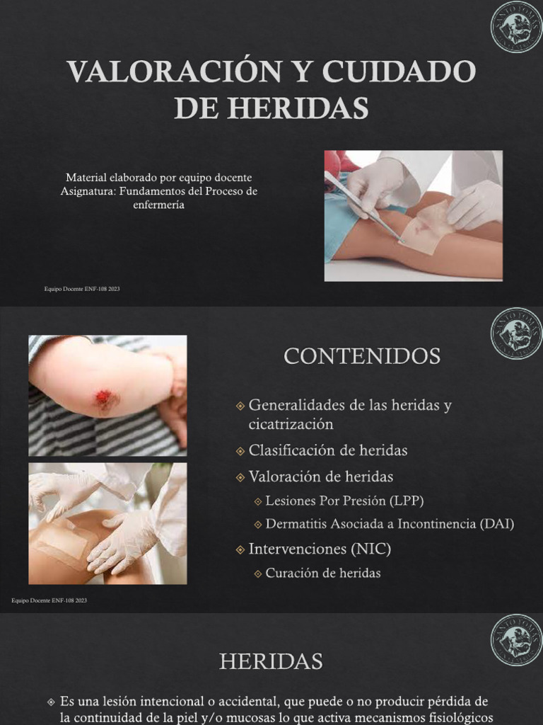CLASE - ValoraciÃ N y Cuidado Heridas (2023) 2 | PDF | Herida | Cicatrización de la herida