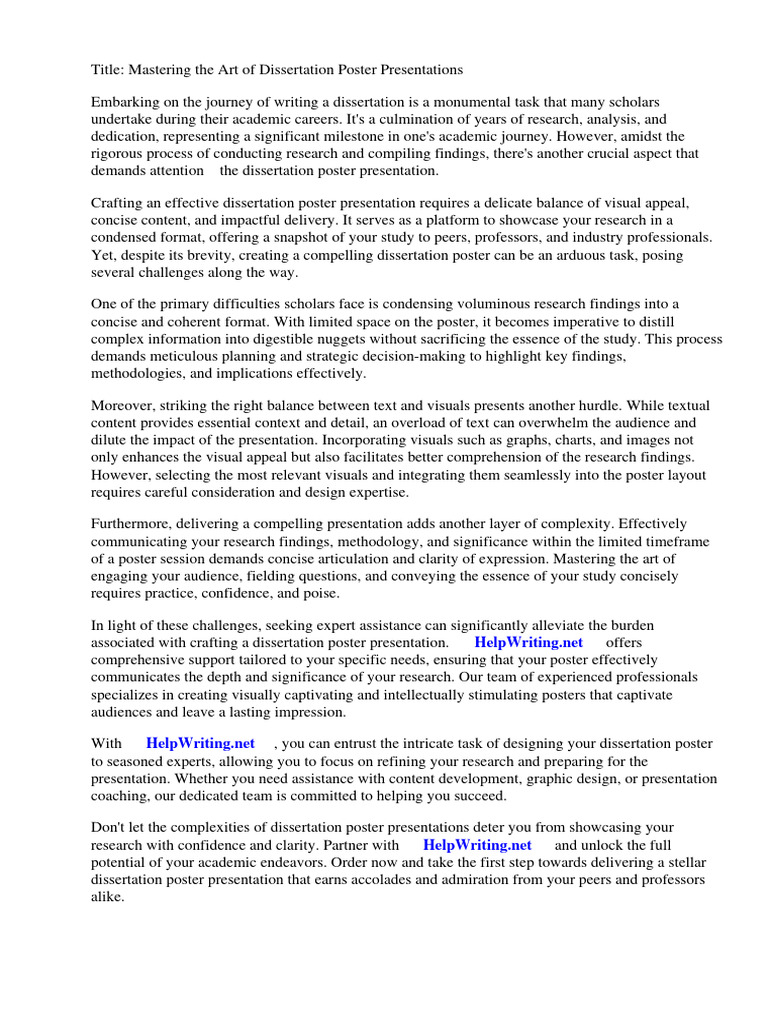 Dissertation Poster Presentation | PDF | Transport | Reliability ...