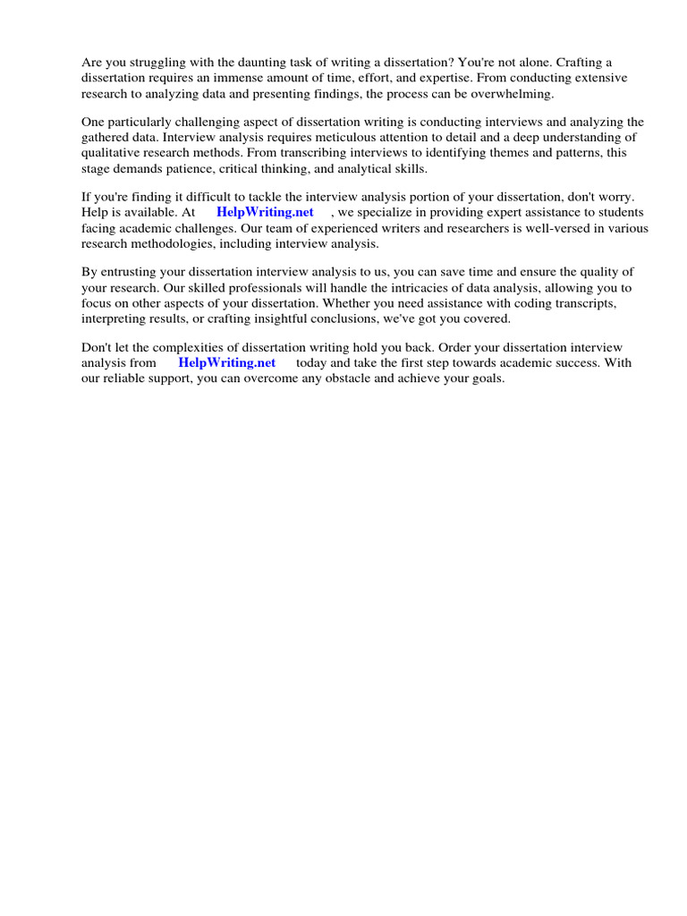 Dissertation Interview Analysis Example | PDF | Methodology | Analysis