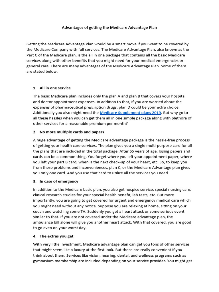 Medicare Advantage | PDF | Medicare (United States) | Service Industries