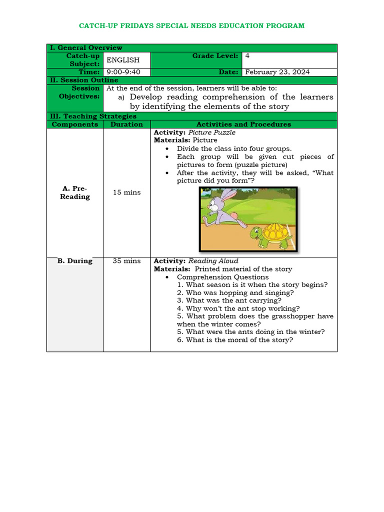 Grade4-Eng-Reading - Catch-Up Friday | PDF | Education Theory ...