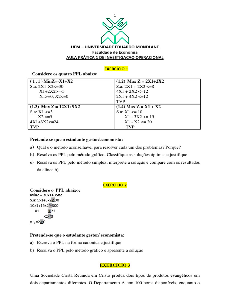 Aula Pratica 1 IO 2023 | PDF