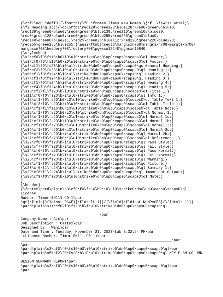 Column Calculation Report | PDF