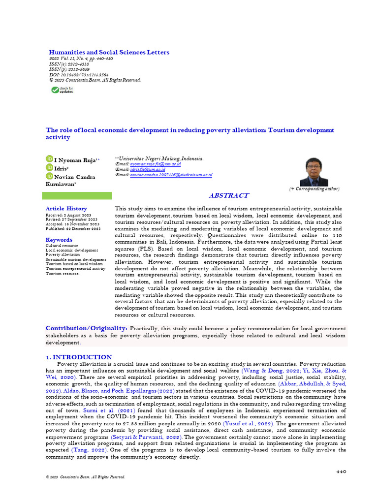 The Role of Local Economic Development in Reducing Poverty Alleviation ...