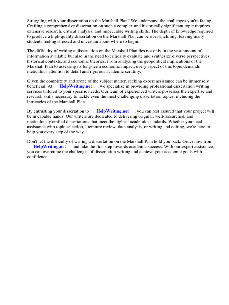 Dissertation Du Plan Marshall | PDF | Methodology | Marshall Plan