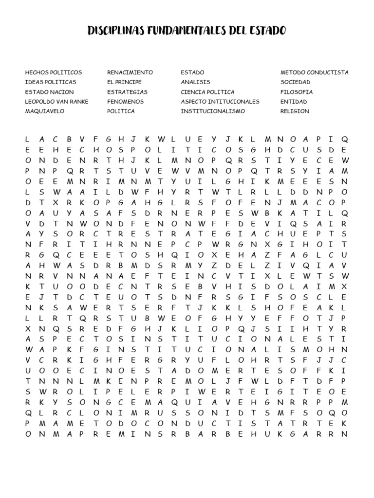 Sopa de Letras Teoria Del Estado | PDF | Ciencias Políticas | Science