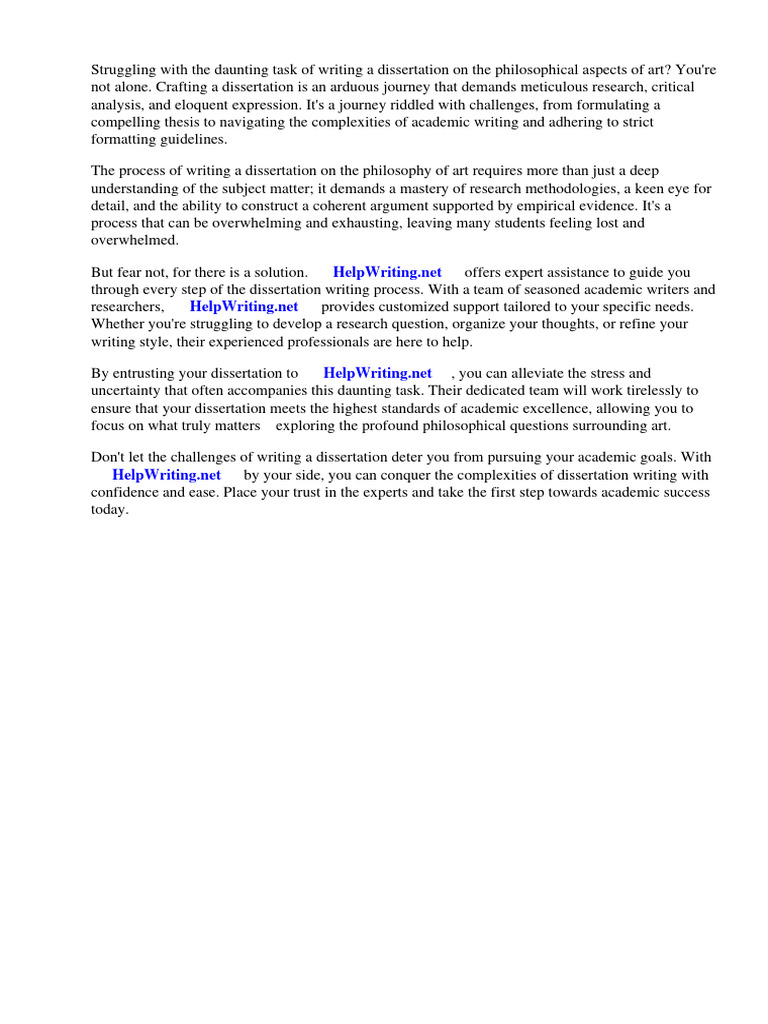 Dissertation Help for Art Philosophy | PDF | Thesis | Scribd