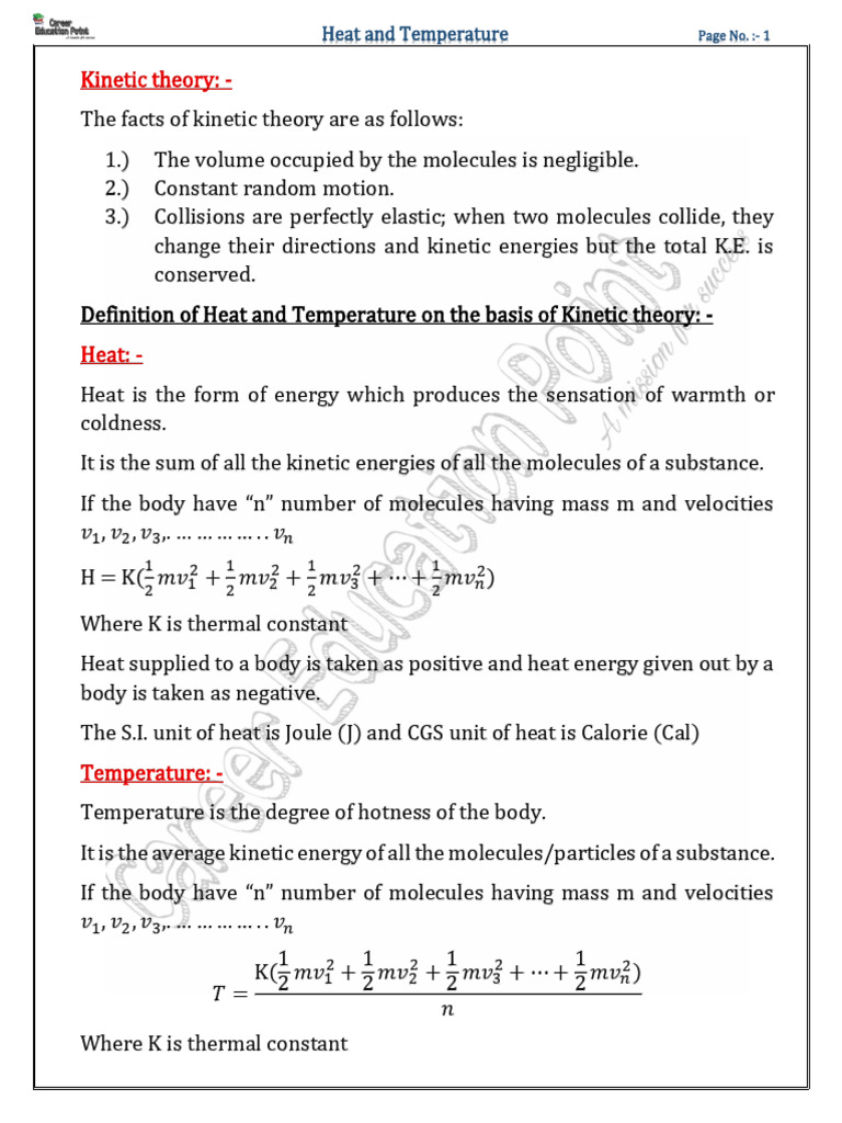 Heat and Temperature | PDF | Temperature | Heat Transfer
