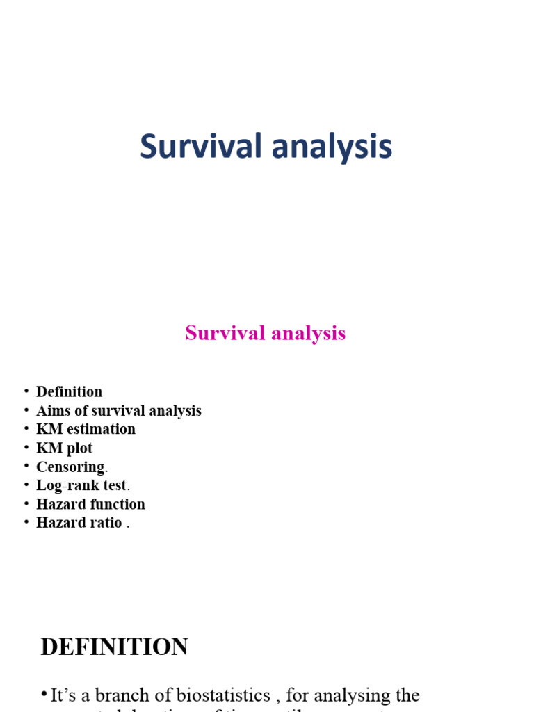 Survival Analysis | PDF | Analysis | Methodology