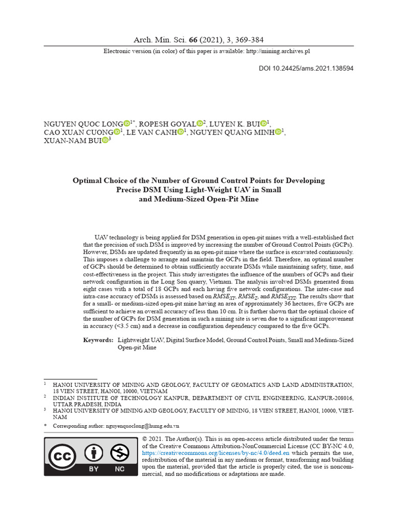 Optimal GCPs for UAV DSM in Mining | PDF | Science & Mathematics ...