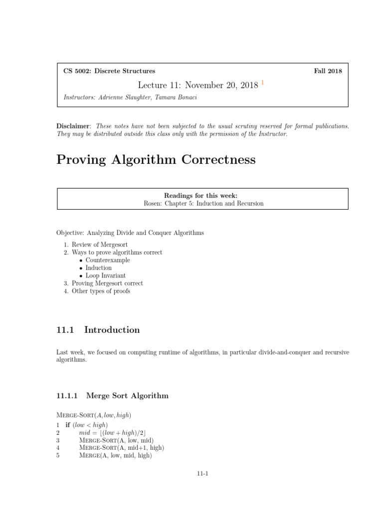 Proving Algorithm Correctness | PDF | Mathematical Logic | Applied Mathematics
