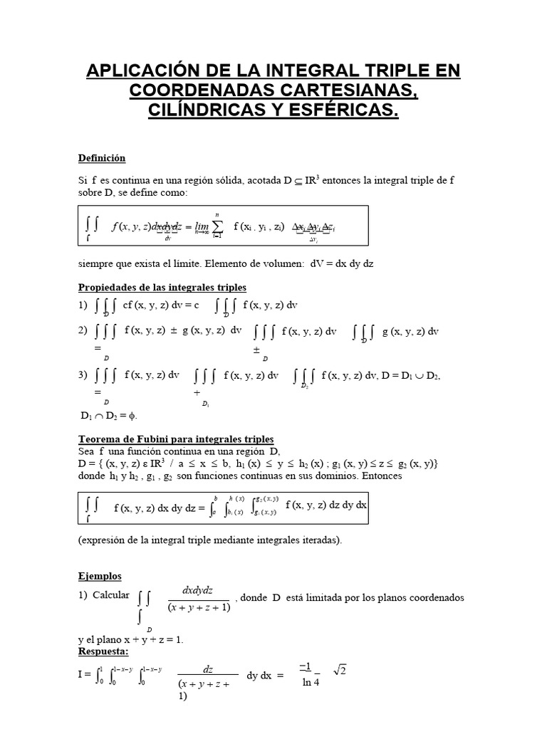 5 7 Aplicacion de La Integral Triple en Coordenadas Cartesianas ...