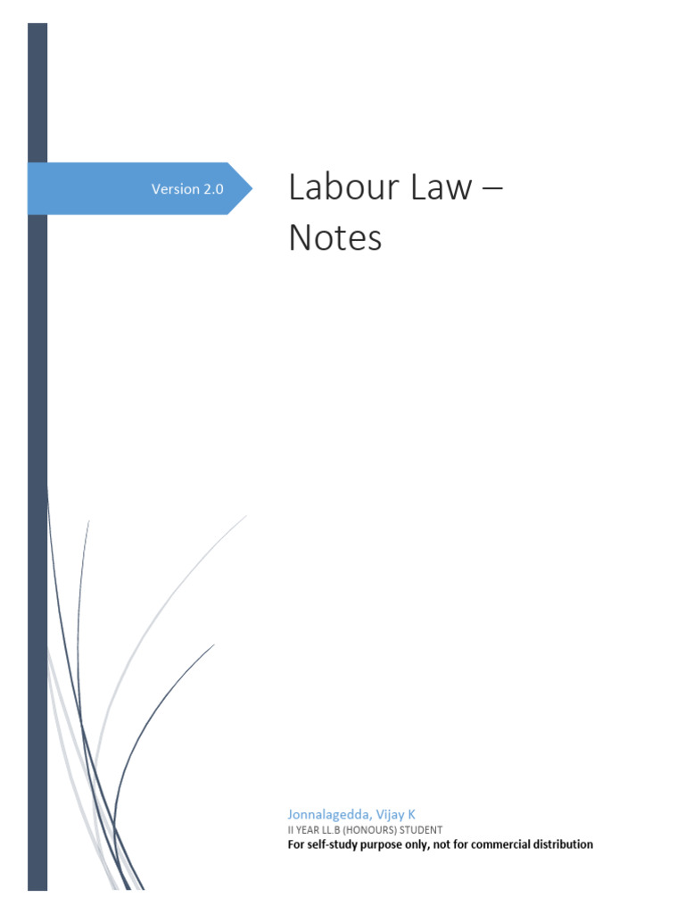 Labour Law - Notes Unit v2.0 | PDF | Employment | Strike Action